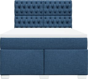 Box spring postel s matrací modrá 140x200 cm textil 3290524