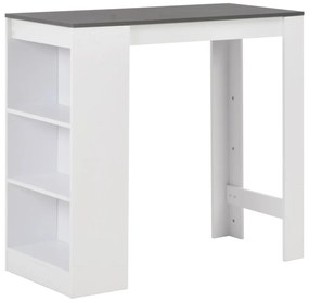 vidaXL 280216 Marketos Bar Table with Shelf White 110x50x103 cm