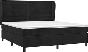 Box spring postel s matrací černá 160x200 cm samet 3129281