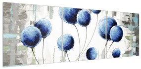 Abstraktní obraz - modré balónky (150x50 cm)