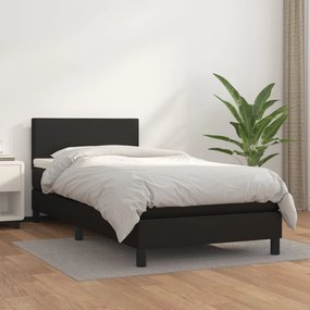 vidaXL Box spring postel s matrací 100x200 cm umělá kůže [3140987] Barva: Černá