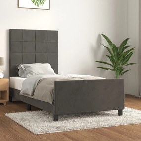Rám postele bez matrace tmavě šedá 80 x 200 cm samet 3125722