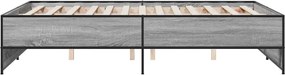 Rám postele šedý sonoma 140 x 190 cm kompozitní dřevo a kov 3279900