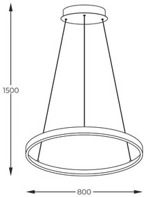 Zuma Line 2023201-BK80 - LED Lustr na lanku BRENO LED/36W/230V 3000/4000/6000K