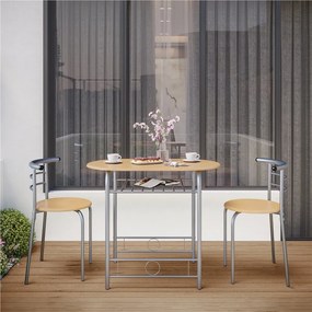 Jídelní sestava Yaheetech – přírodní dřevo (265486441876)