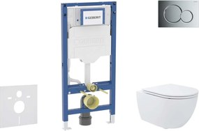 SANITINO - Set předstěnové instalace, klozetu Oudee a Slim sedátka softclose, tlačítko Sigma01, lesklý chrom SANI11CA1173