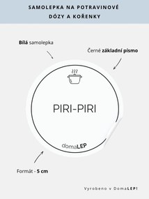 Samolepka na kořenky PIRI-PIRI bílá 5 cm základní písmo