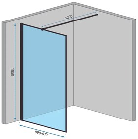 Sprchová zástěna MAXMAX Rea BLER 90 cm - černá
