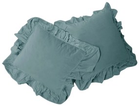DEKORAČNÍ POVLAK NA POLŠTÁŘ STONEWASHED SADA 2 KS 40X40 CM MODRÁ