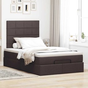 Osmanský rám postele s matrací tmavě šedá 120x200cm textil 3313999