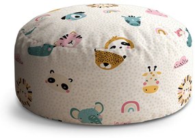 Sablio Taburet Circle Hroch, zebra a slunce: 38x48 cm