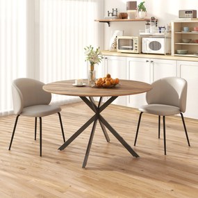 HOMCOM Kulatý Stůl pro 4 Osoby s Ocelovou Rámem Ø120x75 cm Tmavě Hnědý