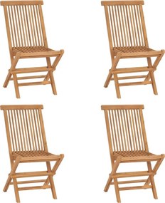 vidaXL Skládací zahradní židle 4 ks masivní teakové dřevo [315442]