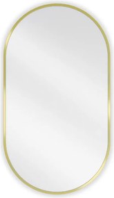 Mexen Loft oválné koupelnové zrcadlo 80 x 45 cm, zlatý rám - 9851-080-045-000-50