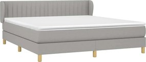 Box spring postel s matrací světle šedá 180 x 200 cm textil 3126981