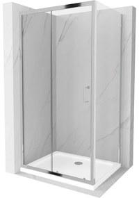 Mexen Apia sprchový kout s posuvnými dveřmi 130 x 90 cm, čiré sklo-chromový profil + sprchová vanička, 840-130-090-01-00-4010