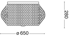 Ideal Lux - Křišťálové stropní svítidlo PASHA 14xE14/40W/230V pr. 65 chrom