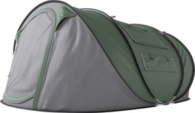 Outsunny Pop-Up Stan pro 4-5 Osob, Instantní Stan s Okny a Voděodolnou UV-Odolnou Taškou 263,5x220x123 cm Zelený a Šedý | Aosom