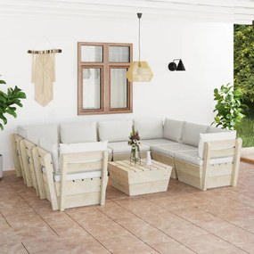 vidaXL 9dílná zahradní sedací souprava z palet + podušky smrkové dřevo [3063607] Barva: antracitová