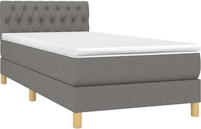 Box spring postel s matrací a LED tmavě šedá 90x190 cm textil 3133918