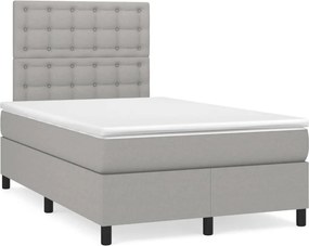 Box spring postel s matrací světle šedá 120 x 200 cm textil 3142081