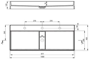 Deante Blur, granitové umyvadlo na desku 1000x400x120 mm, černá, DEA-CQB_NU1S