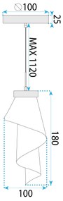 Toolight Toolight, LED závěsné svítidlo, 10W, 4000K, 467lm, APP1765-1CP, růžové zlato, OSW-09309