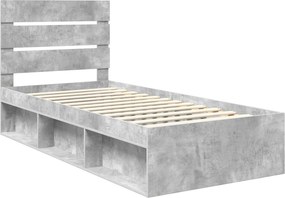 Rám postele Betonově šedá 90 x 190 cm Masivní borové dřevo 3411795