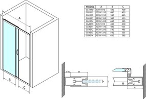 Gelco Gelco, SIGMA SIMPLY sprchové dveře posuvné 1400mm, čiré sklo, GS1114