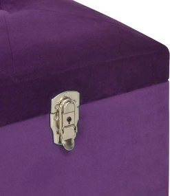 Lavice s úložným prostorem 105 cm fialová samet 247572