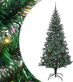 Umělý osvětlený vánoční stromeček Zelená 210 cm PVC a kov 3396781
