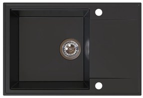 Sink Quality Sink55, kuchyňský granitový dřez 680x460x215 mm, černá, SKQ-SINK.C.1KDO