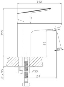 Aqualine - Umyvadlová baterie LOTTA lesklý chrom