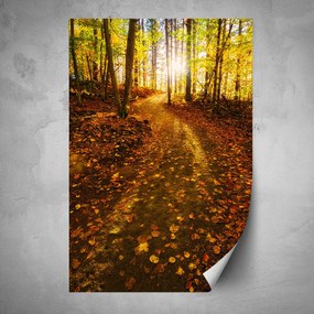 Plakát - Cesta lesem na podzim (80x120 cm) - PopyDesign