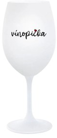 VÍNOPIČKA - bílá  sklenice na víno 350 ml