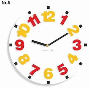 Kulaté hodiny pro děti s velkými čísly Žlutá