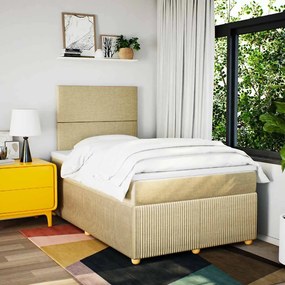 Box spring postel s matrací krémová 120x190 cm textil 3294293