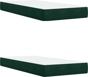 Box spring postel s matrací tmavě zelená 200x200 cm samet 3291005