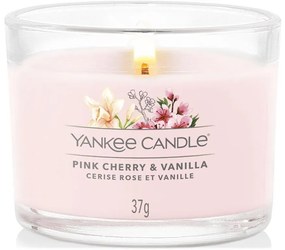 Yankee Candle –  votivní svíčka ve skle Pink Cherry & Vanilla (Růžové třešně a vanilka), 37 g