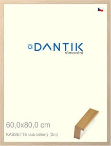 DANTIK rámeček 60x80 | KASSETTE dub bělený (Plexi Čiré)