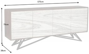 Bílá dřevěná komoda Mountain Soul 175 cm