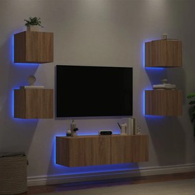 5dílná obývací stěna s LED osvětlením dub sonoma 3216862