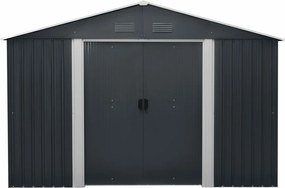 Riwall PRO RMSA 12x10 Anthracite - zahradní domek kovový 3 x 3,7 m se sedlovou střechou antracit