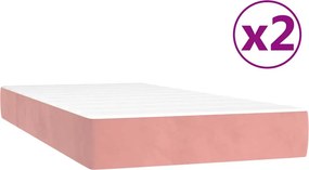 Box spring postel s matrací růžová 200x200 cm samet 3144704