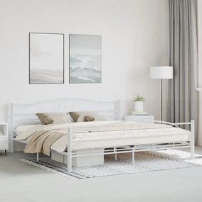 Rám postele bílý kovový 200 x 200 cm
