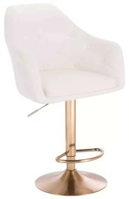 LuxuryForm DESIGN Barová židle ANDORA na zlaté kulaté podstavě - bílá