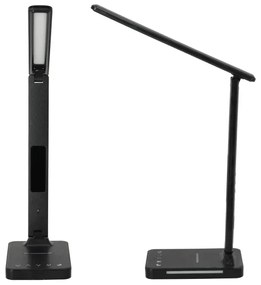 LED Stm. lampa s bezdr. nab. QI, displejem a USB portem LED/7W/230V 3000-6000K