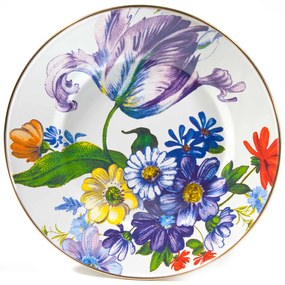 Mackenzie-Childs Flower Market designový květinový smaltovaný talíř 25.4cm