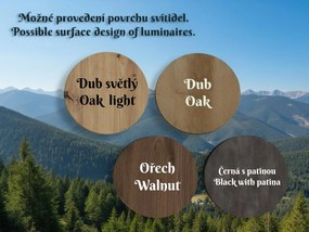 Li-Go "Hory" Dřevěné hodiny, provedení dub světlý velikost svítidla/hodin: 50 cm