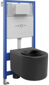 Mexen WC podomítkový set Felix Slim stojan s WC mísou Sofia, Matná černá - 6103354XX85